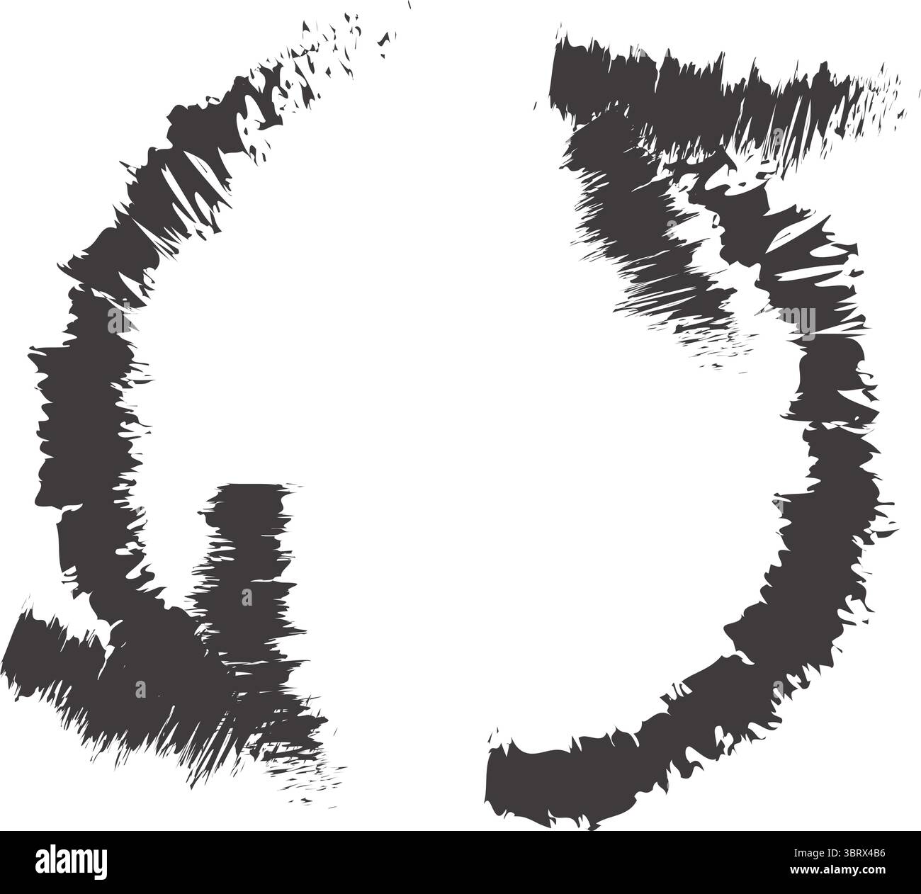 Circular Brush Stroke Arrows. Loop Directional Graphic, Vector ...