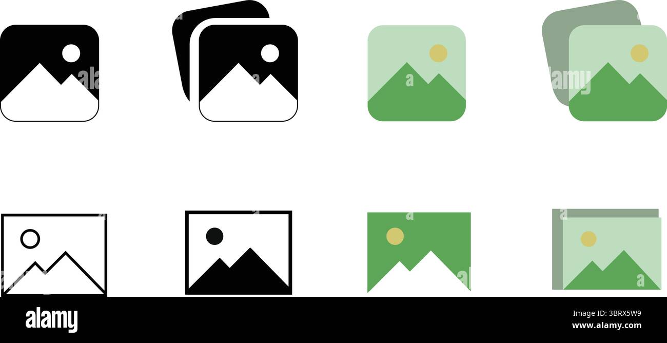 Gallery icon set. image symbol. photo gallery sign and symbol. color ...