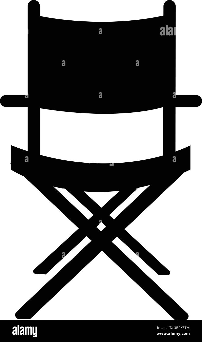 Director chair black silhouette vector, Director Chair Silhouette ...