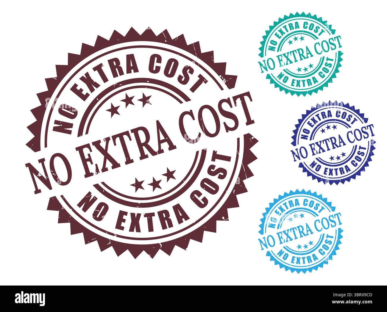 A All-Inclusive Price Stamp Pack, Grunge Style No Extra Charge Label ...