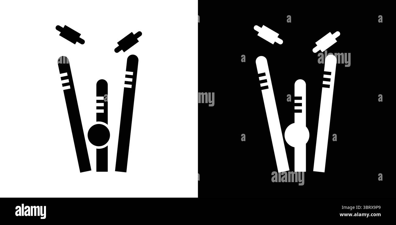 Cricket wicket icon set. Cricket game vector collection isolated on transparent background ...