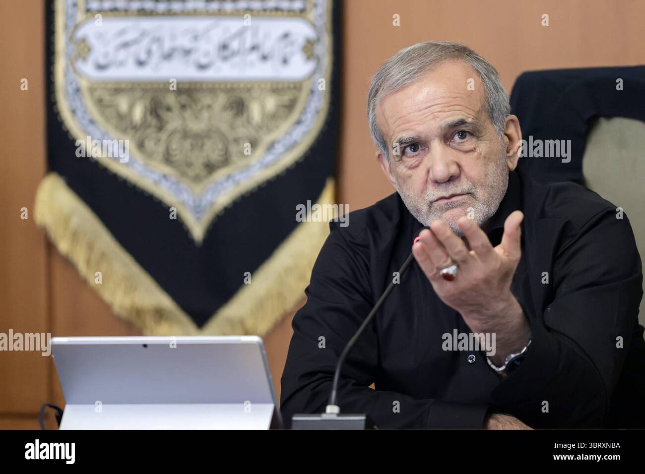 Iranian President Masoud Pezeshkian chairs a meeting of the Iranian ...