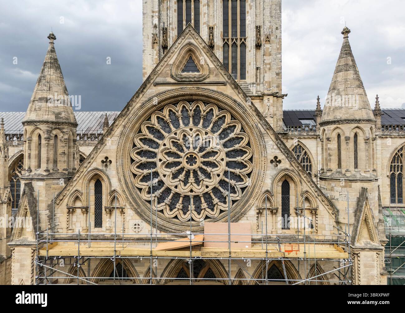 General view of York Minster, including the stunning Rose Window. An ...