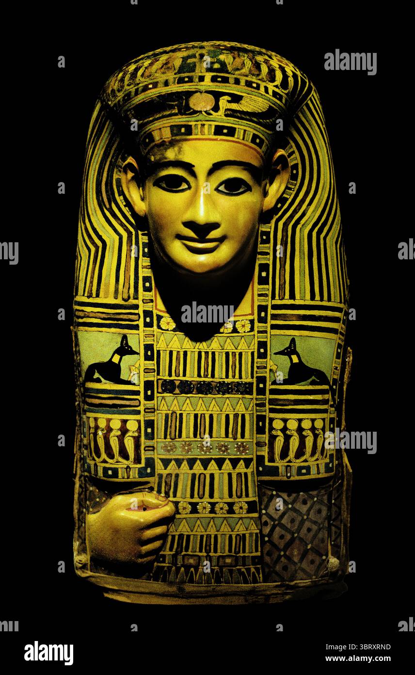 A mummy mask from Meir, Egypt, dating to the 1st century AD, during the ...