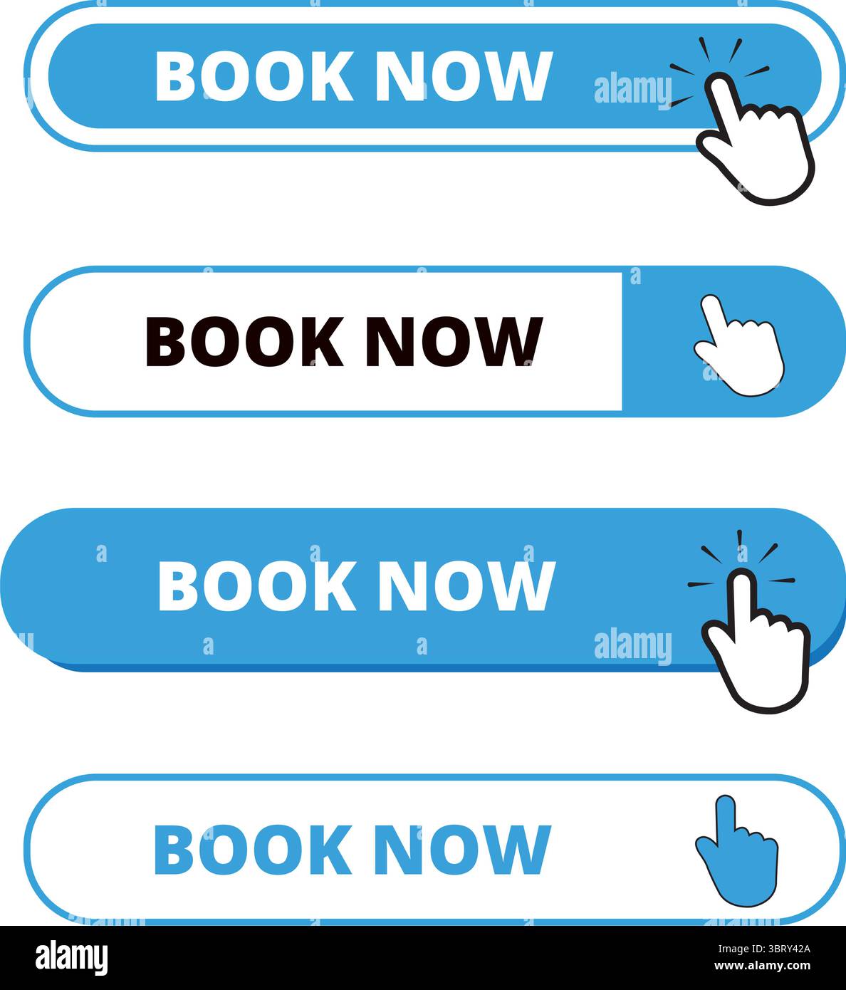 Hand press action button Cut Out Stock Images & Pictures - Alamy