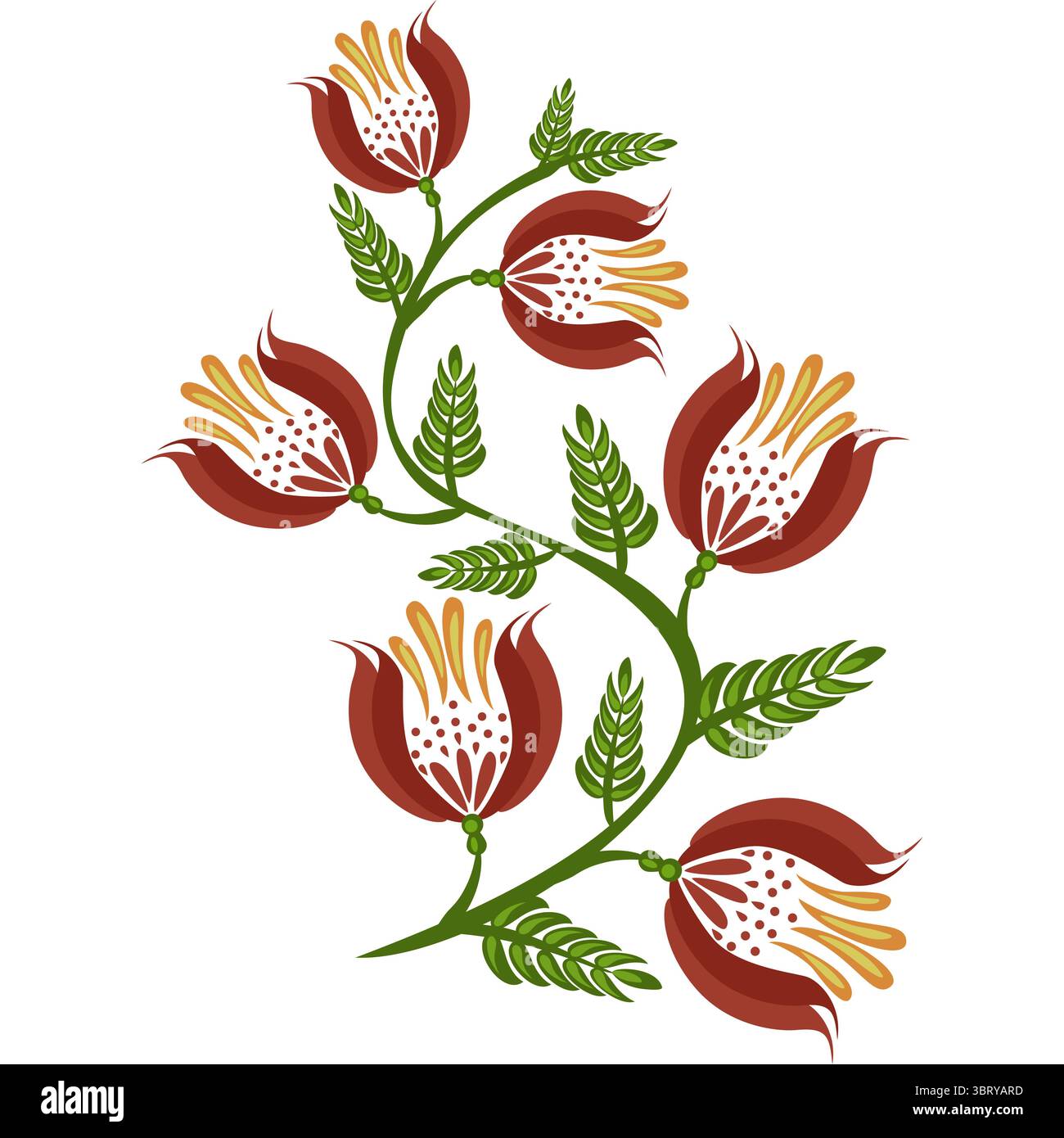 Folk floral vector vectors Stock Vector Images - Alamy