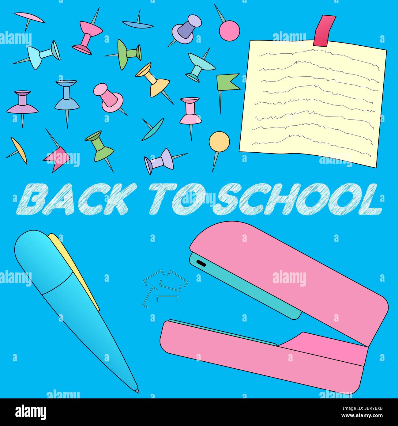 Pins and stapler Stock Vector Images - Alamy