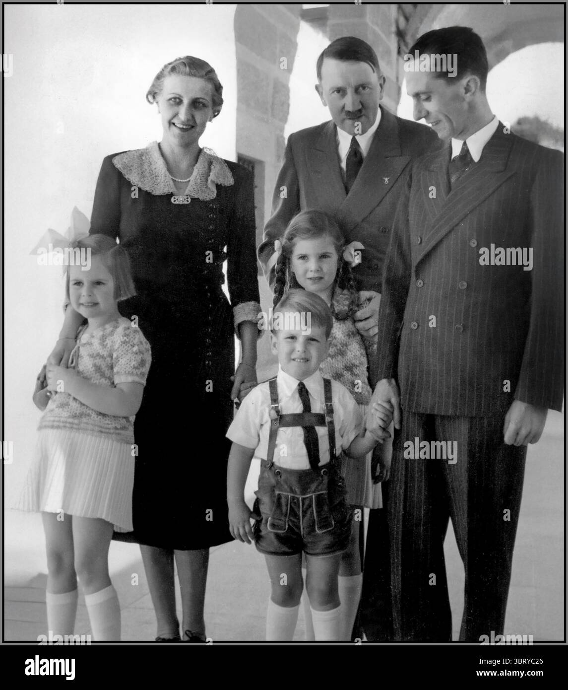 Fuhrer Adolf Hitler with Joseph & Magda Goebbels and three of their six ...