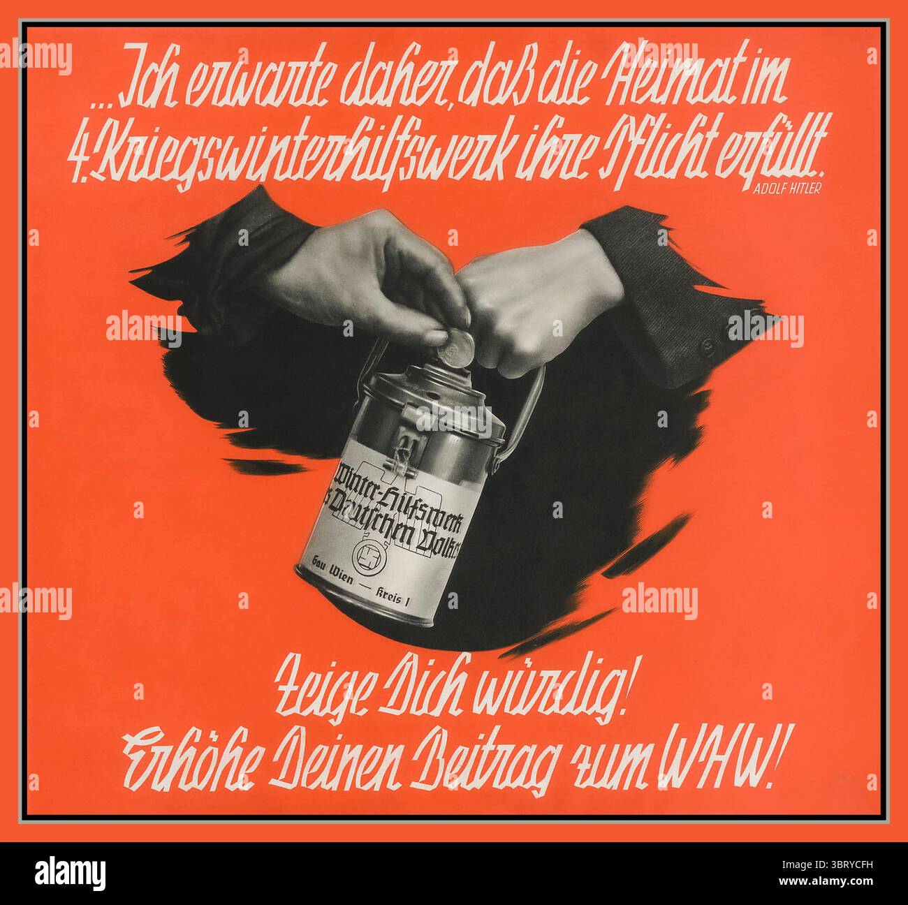 Winterhilfswerk 1940s WW2 Nazi propaganda poster from World War II ...