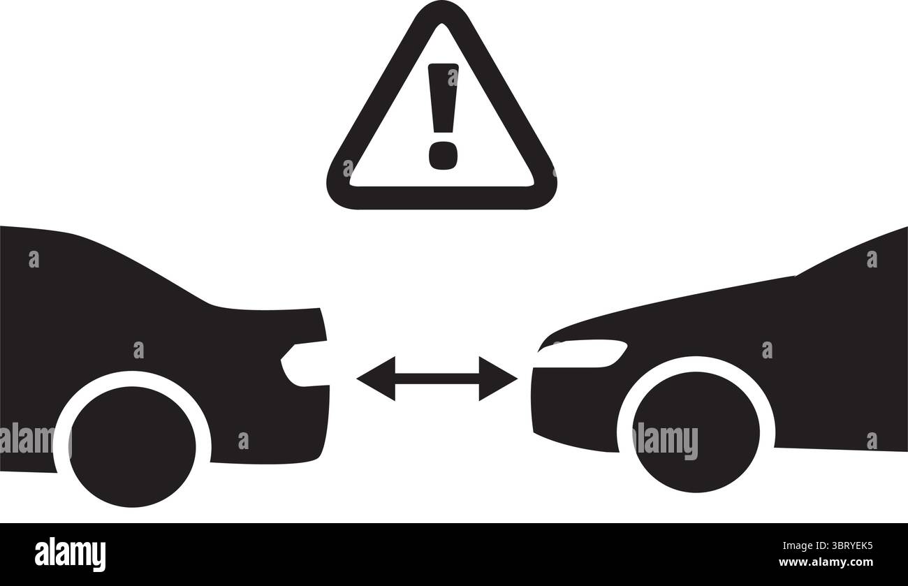 Safe distance between cars, pixel-perfect linear icon. Safe driving ...