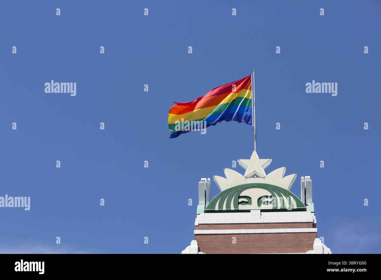 June 18, 2018 - Seattle, Washington: Starbucks marks LGBTQ Pride month ...
