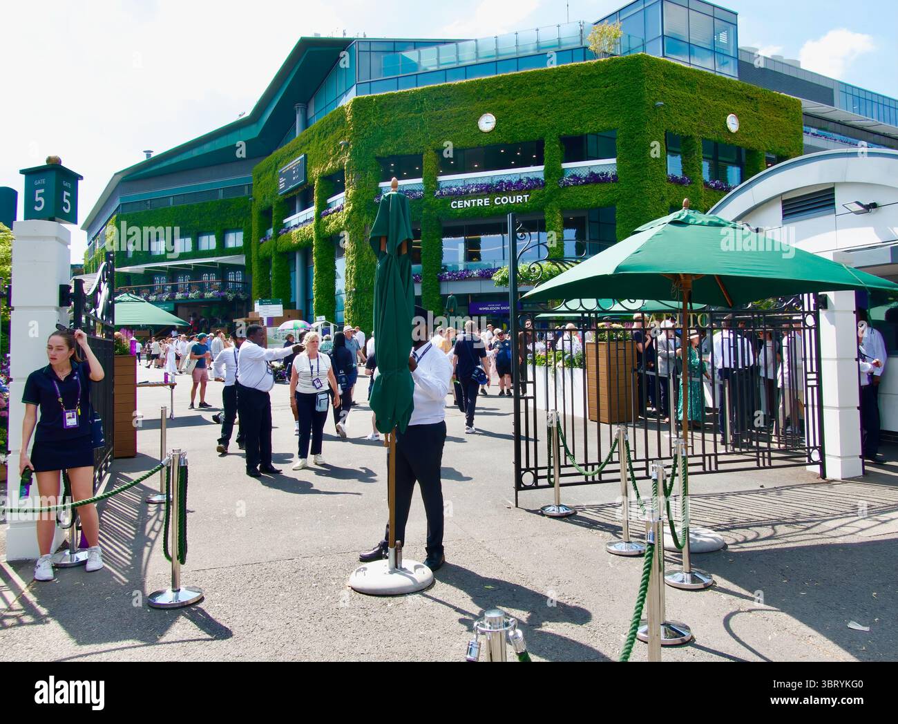 Outside entrance gate number 5 with security staff and the exterior of ...