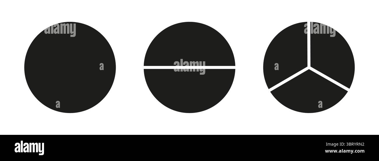 Pie chart template set. Segmented charts. Many number of sectors divide ...
