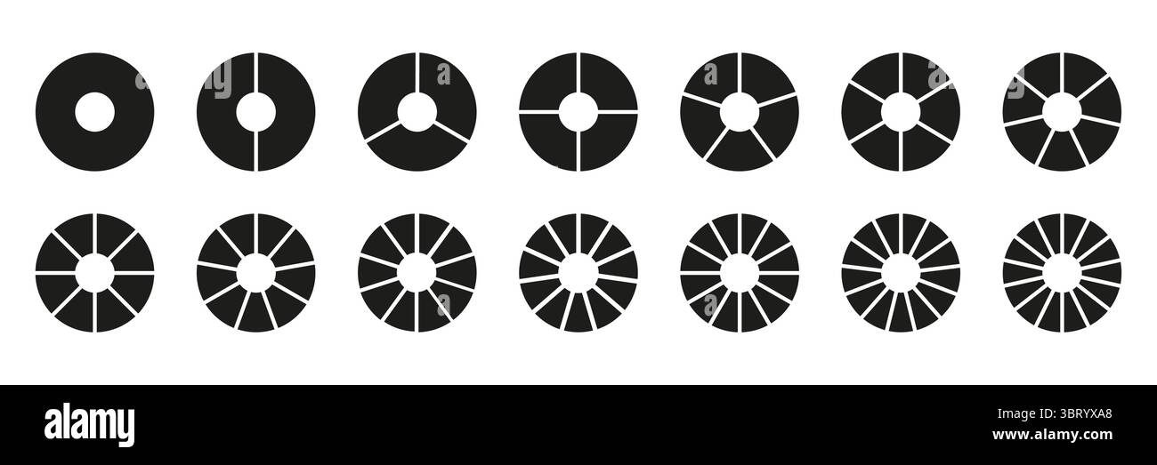 Circle division 1, 2, 3, 4, 5, 6, 7, 8, 9, 10, 11, 12, 13, 14 equal ...
