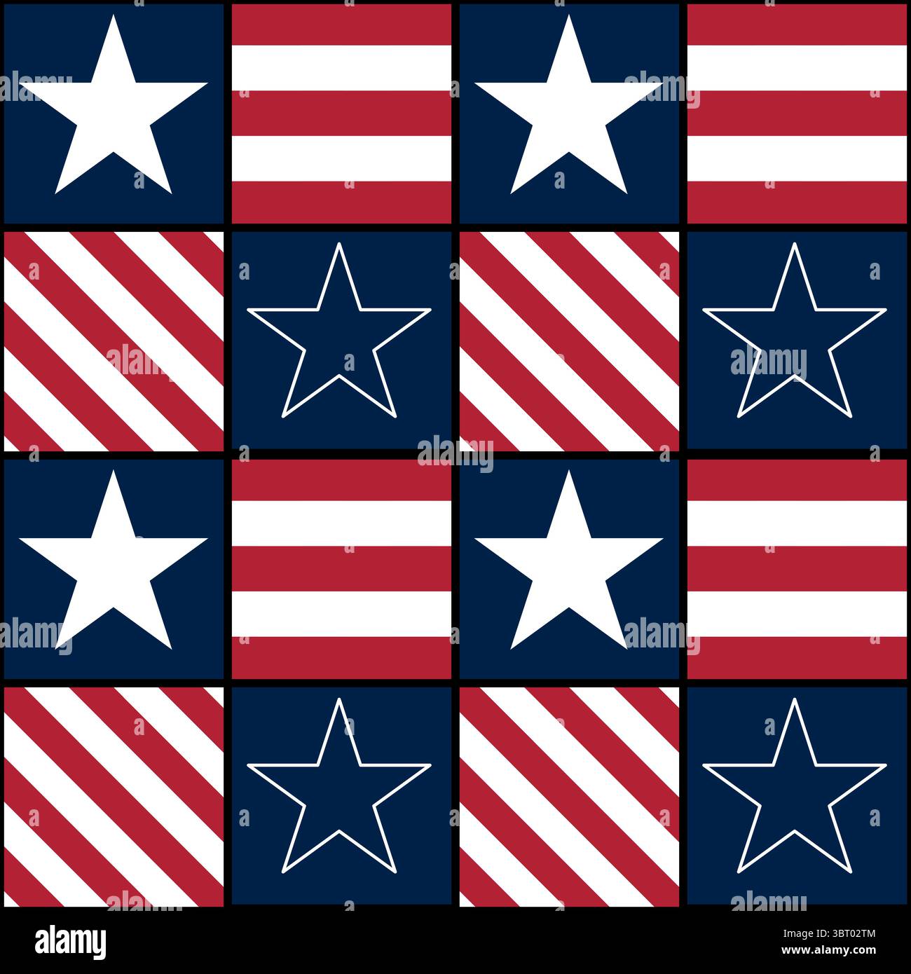 A vector patterned design featuring alternating squares with stars and ...