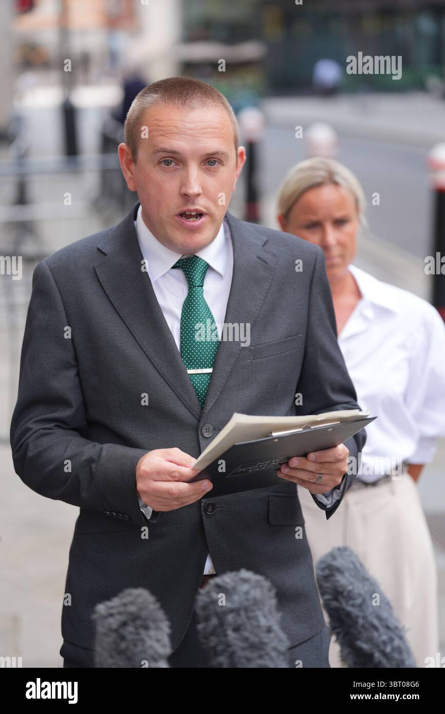 Metropolitan Police Detective Superintendent Lewis Basford speaking to ...