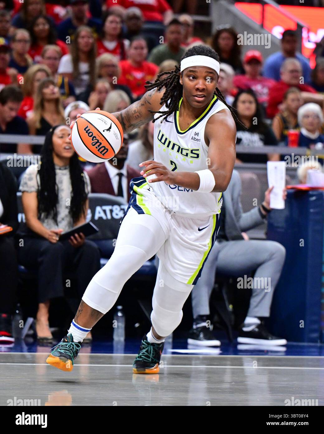 Dallas Wings' Myisha Hines-Allen dribbles during the first half of a ...