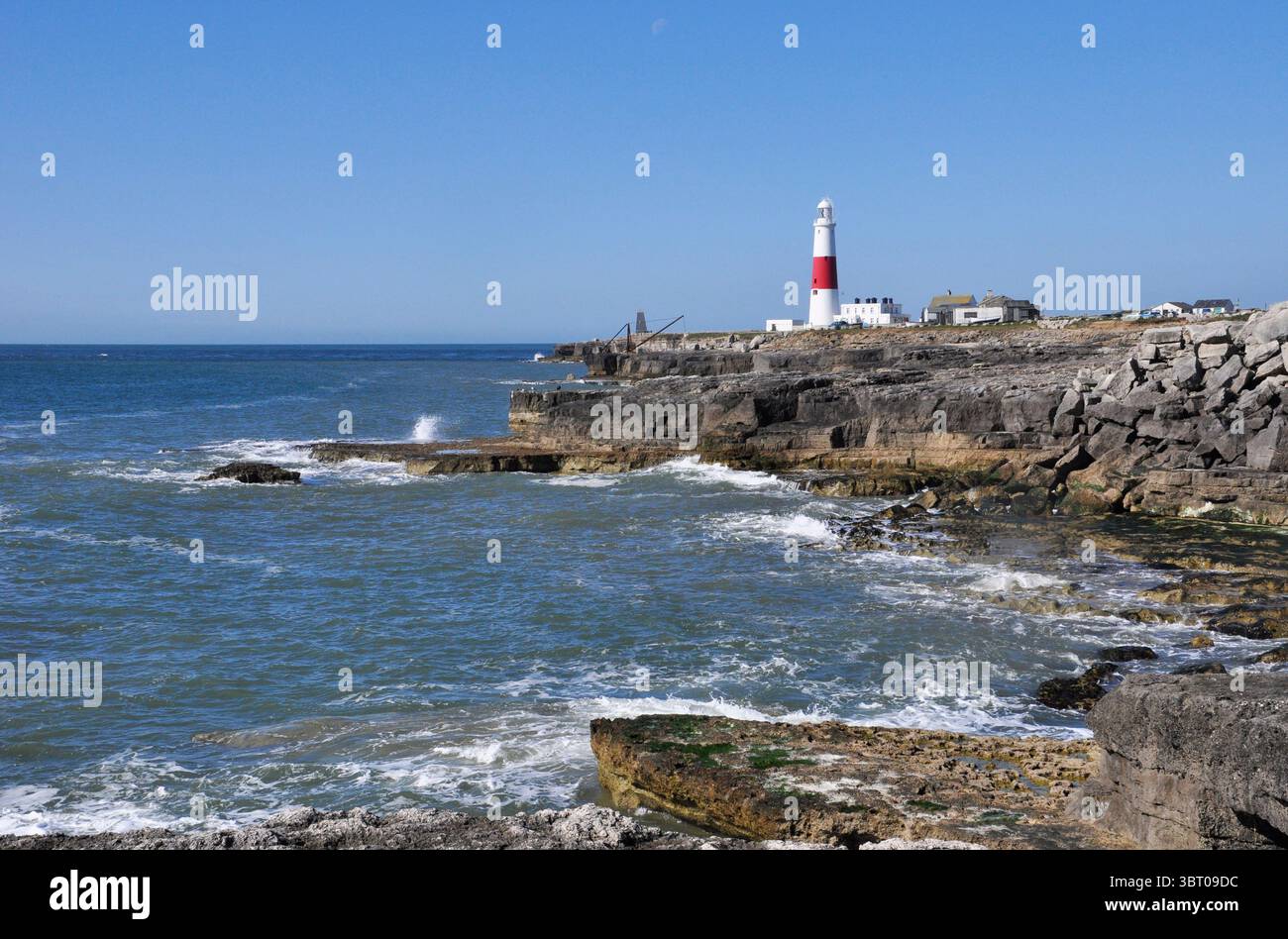 The rugged cliff edge on the Isle of Portland. Originally used to ...