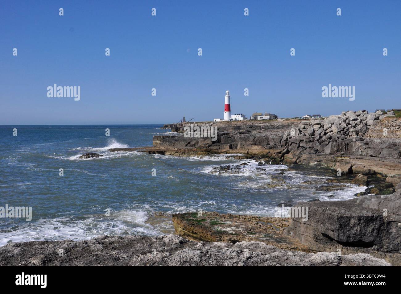 The rugged cliff edge on the Isle of Portland. Originally used to ...