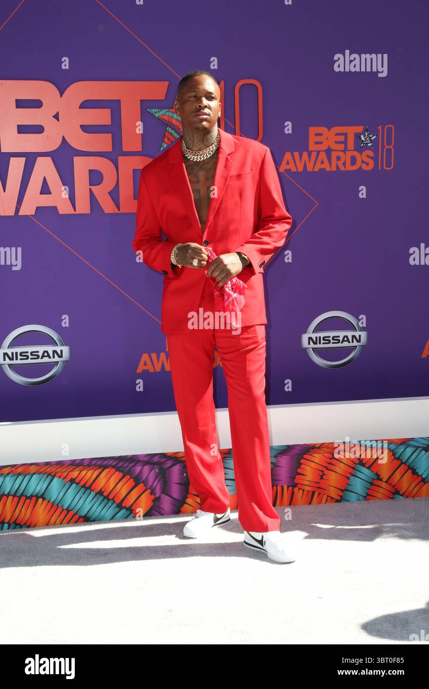 June 25, 2018 - Los Angeles, California, U.S - Rapper YG poses upon ...