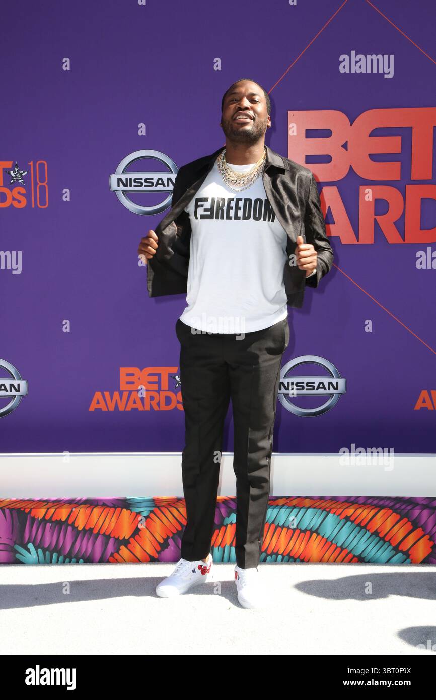 June 25, 2018 - Los Angeles, California, U.S - Rapper Meek Mill poses ...