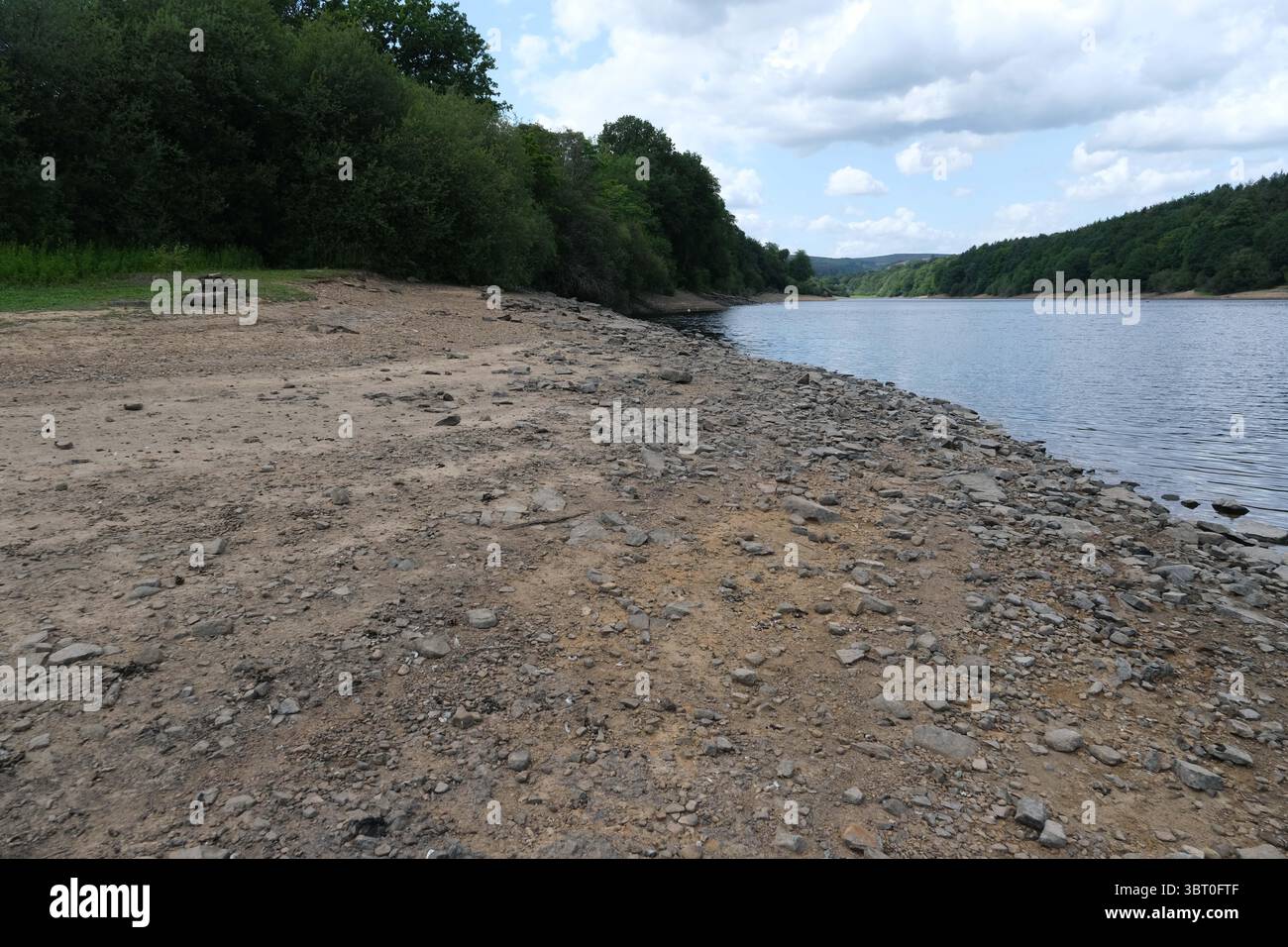 Damflask Reservoir in Sheffield showing more shoreline than usual as ...