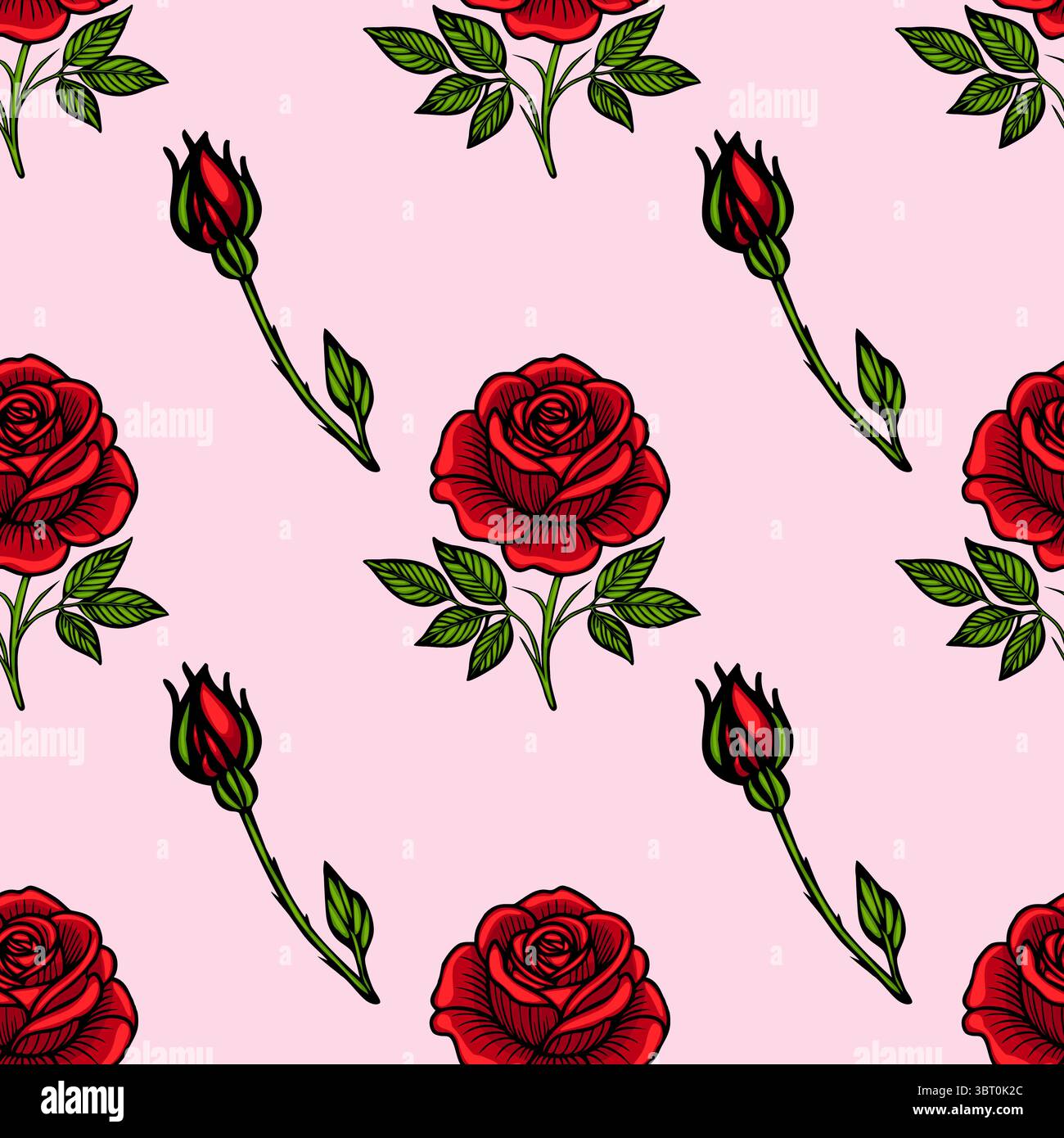 Red rose flowers buds Stock Vector Images - Alamy