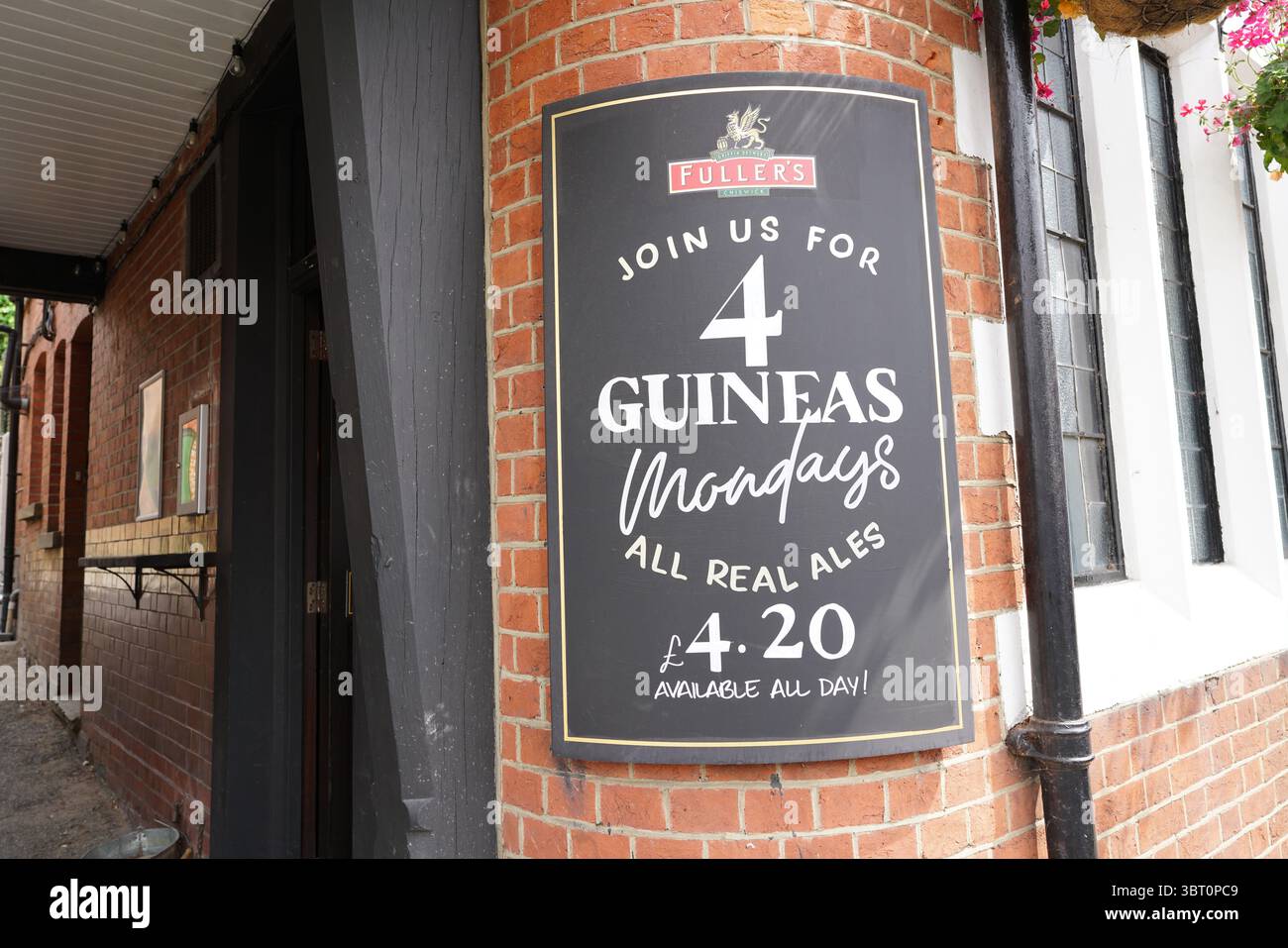 Traditional Pub Promotion Board Advertising Discounted Ales on Specific ...