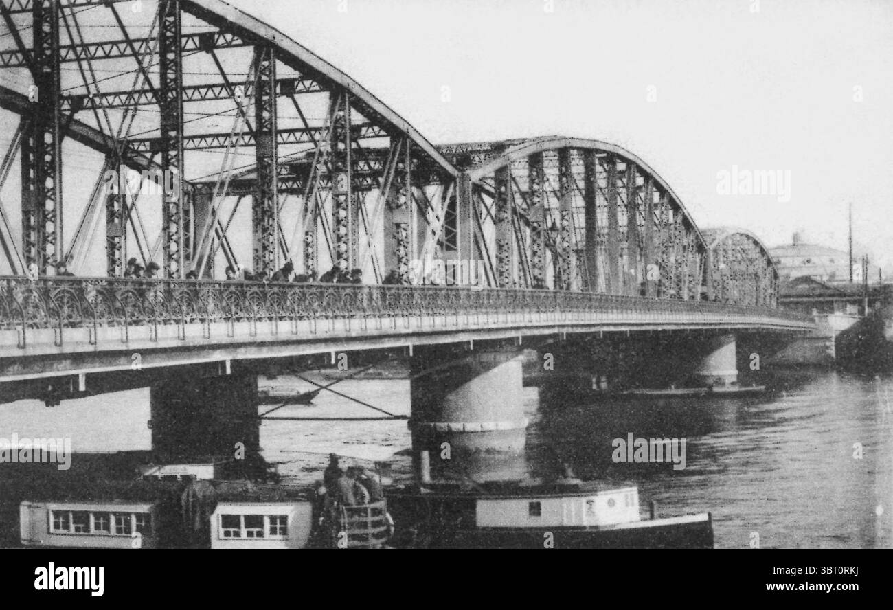 Vintage photo of Ryogoku Bridge in Tokyo, Japan - 1914-1918 Stock Photo ...