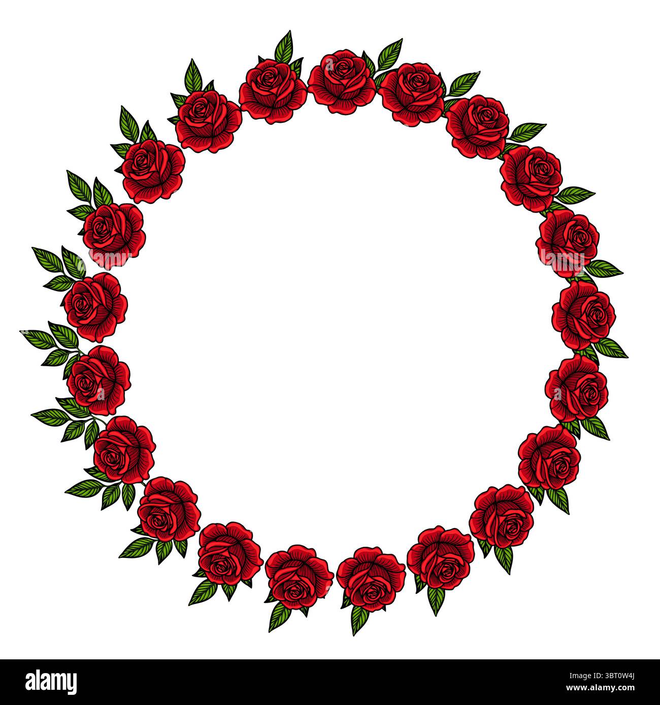 Circular frame red roses Stock Vector Images - Alamy
