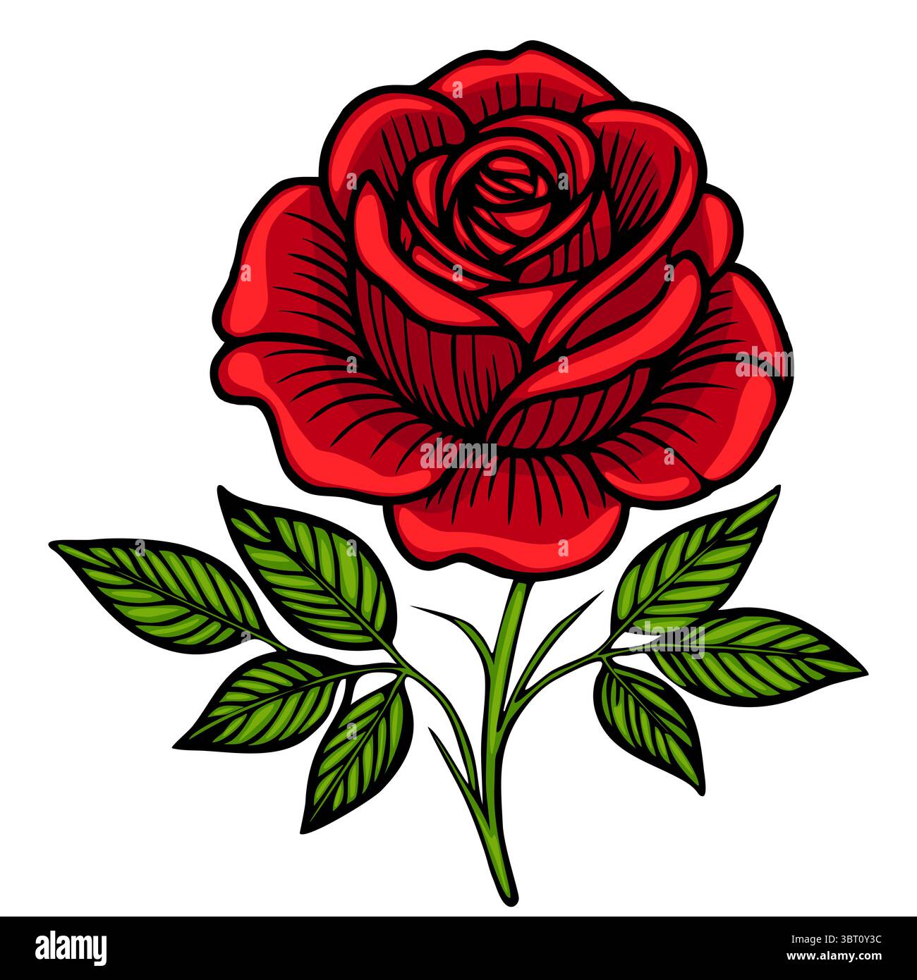 Classic red rose graphic Stock Vector Images - Alamy