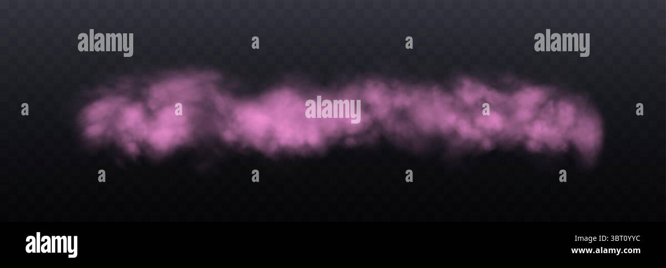 Realistic long light pink smoke or haze, overlay effect on a ...