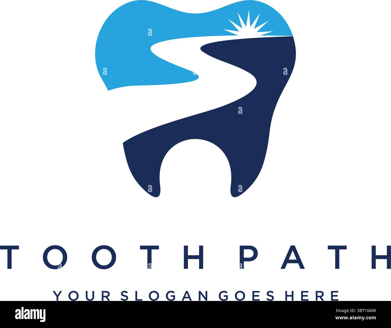 Tooth Path and Sunrise Design Vector Illustration Stock Vector Image ...
