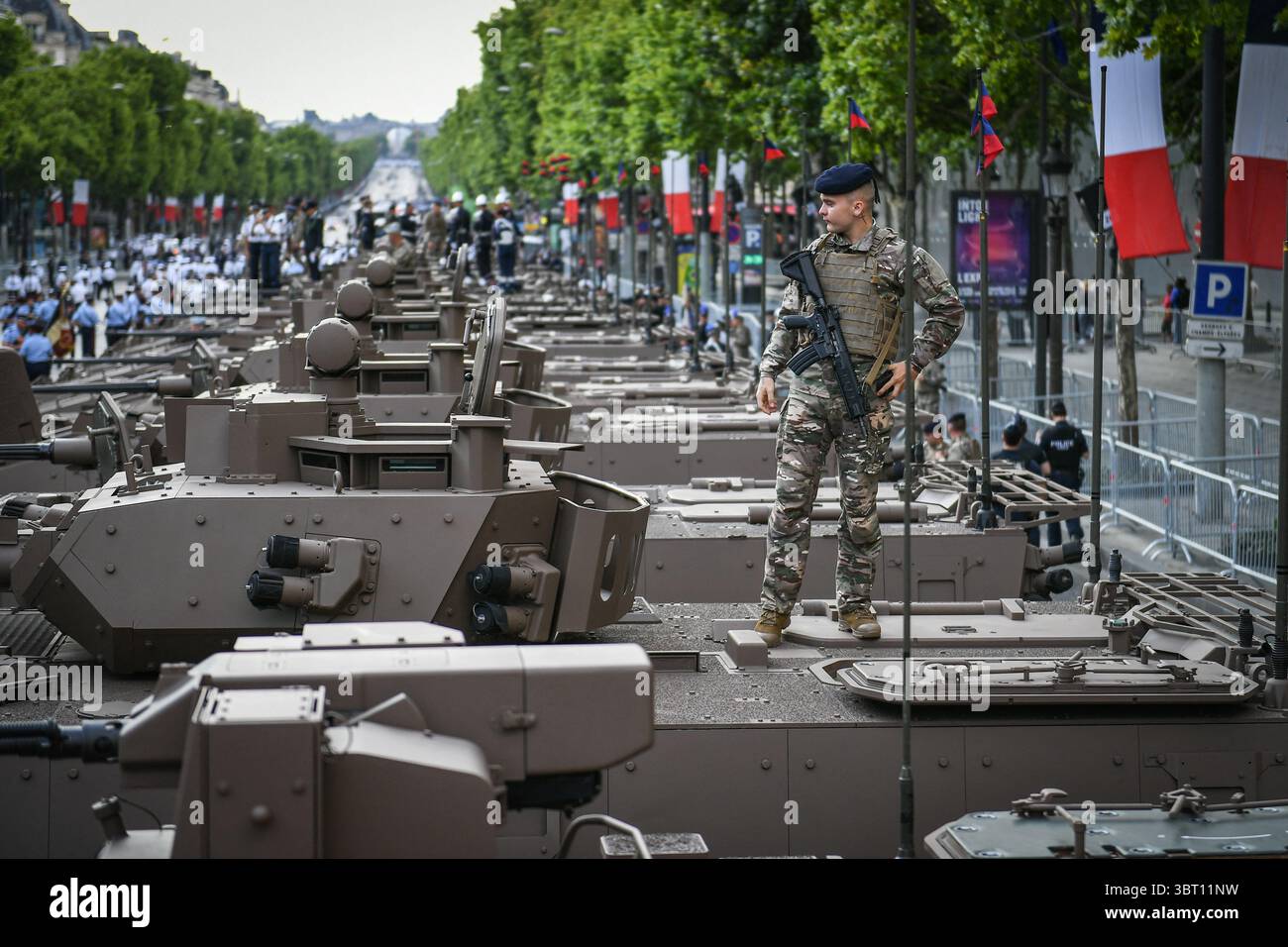 French military units prepare themselves for the Bastille Day military ...