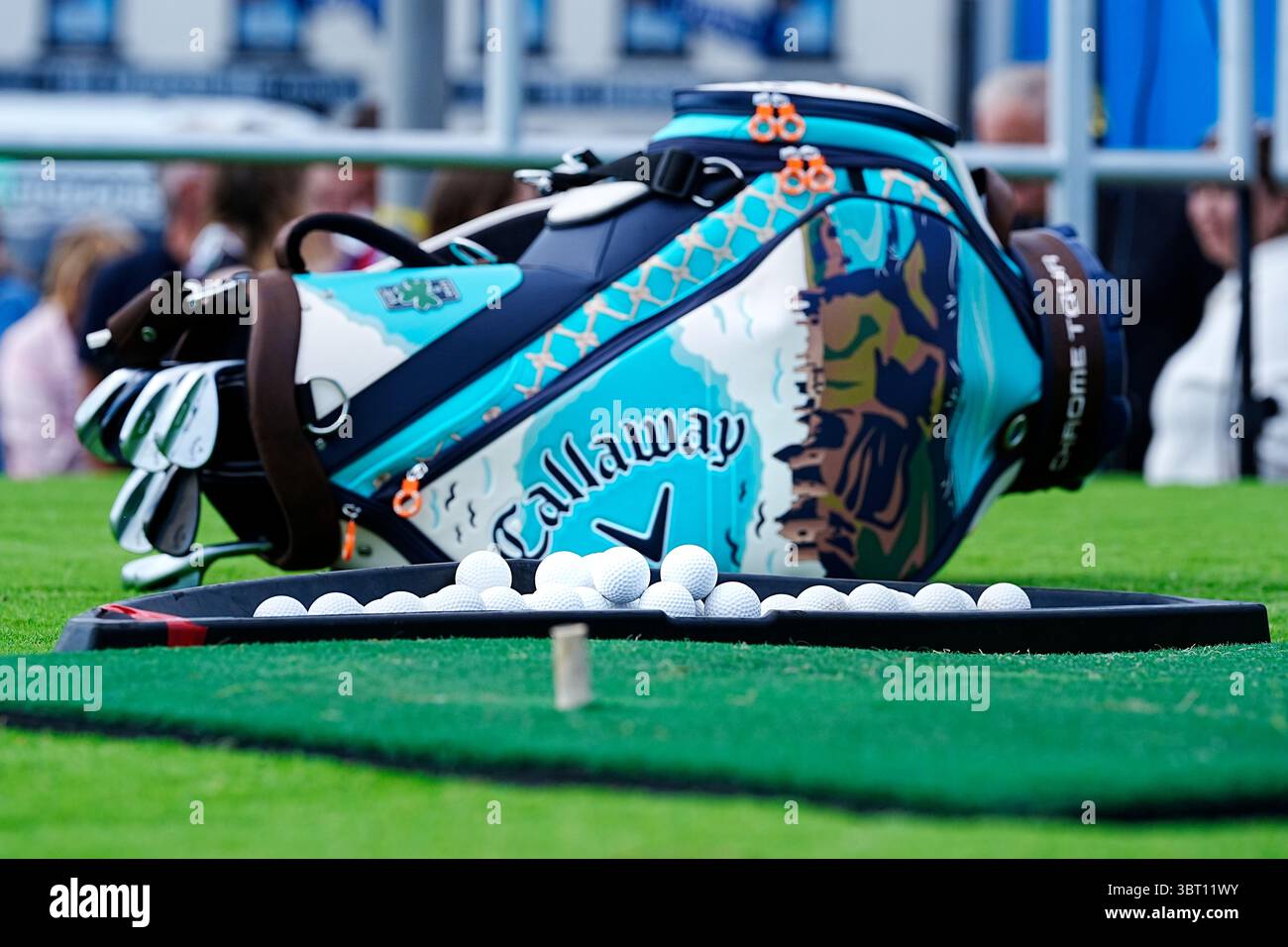 A general view of a Callaway branded golf bag at Portrush Harbour for ...