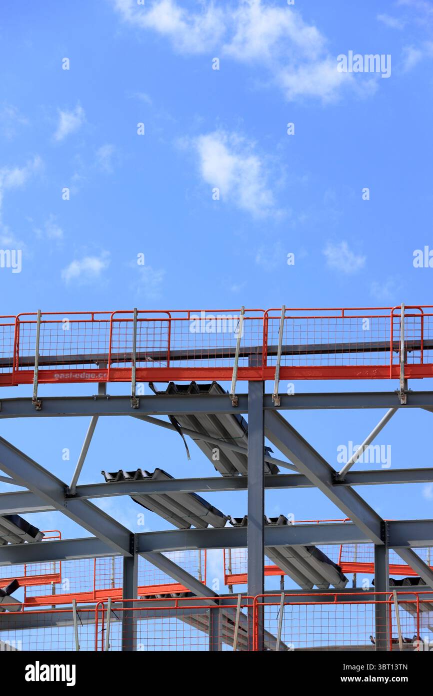 Radcliffe civic hub steel skeleton frame and metal decking sheets ready ...