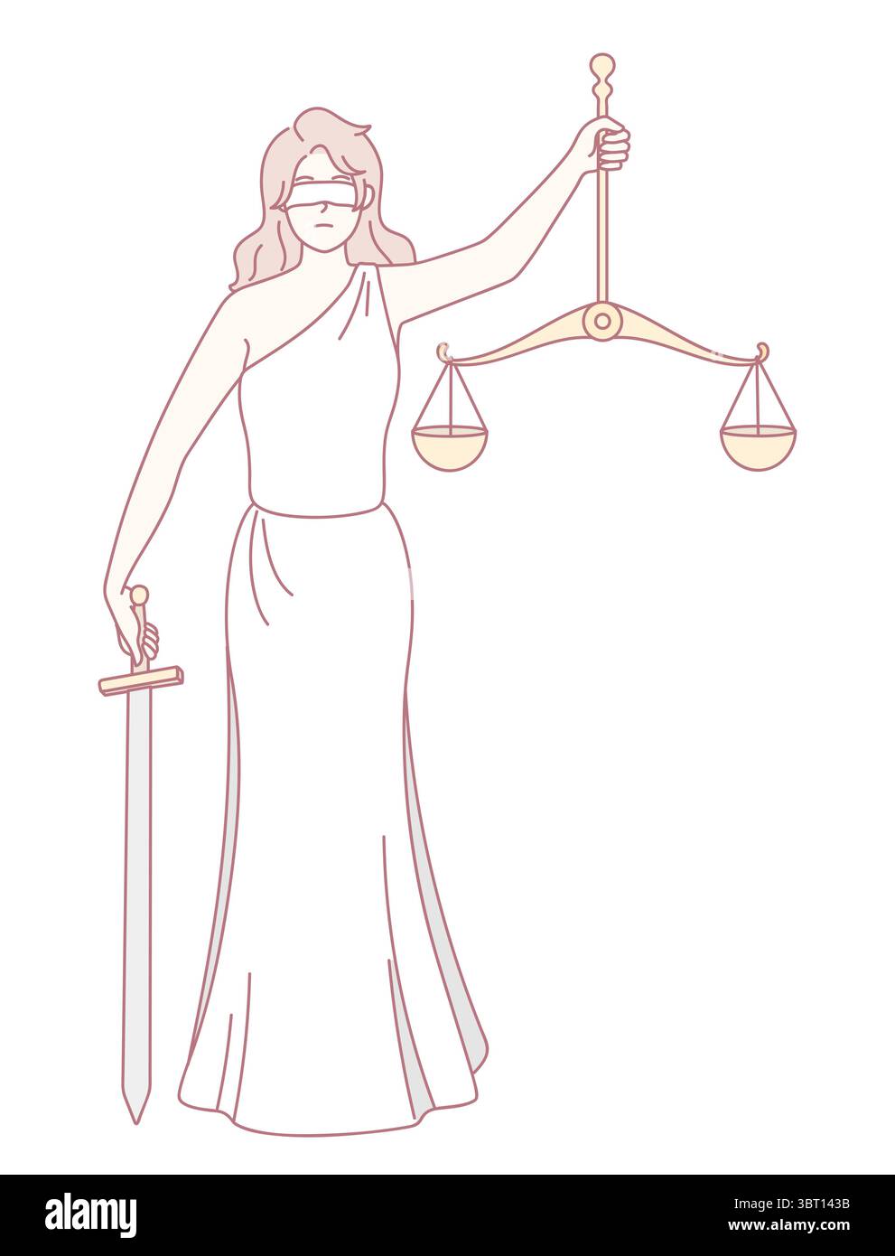 A symbolic depiction of Lady Justice, who is holding scales and a sword ...