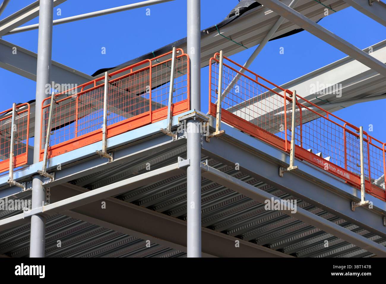 Radcliffe civic hub steel skeleton frame and metal decking sheets ready ...