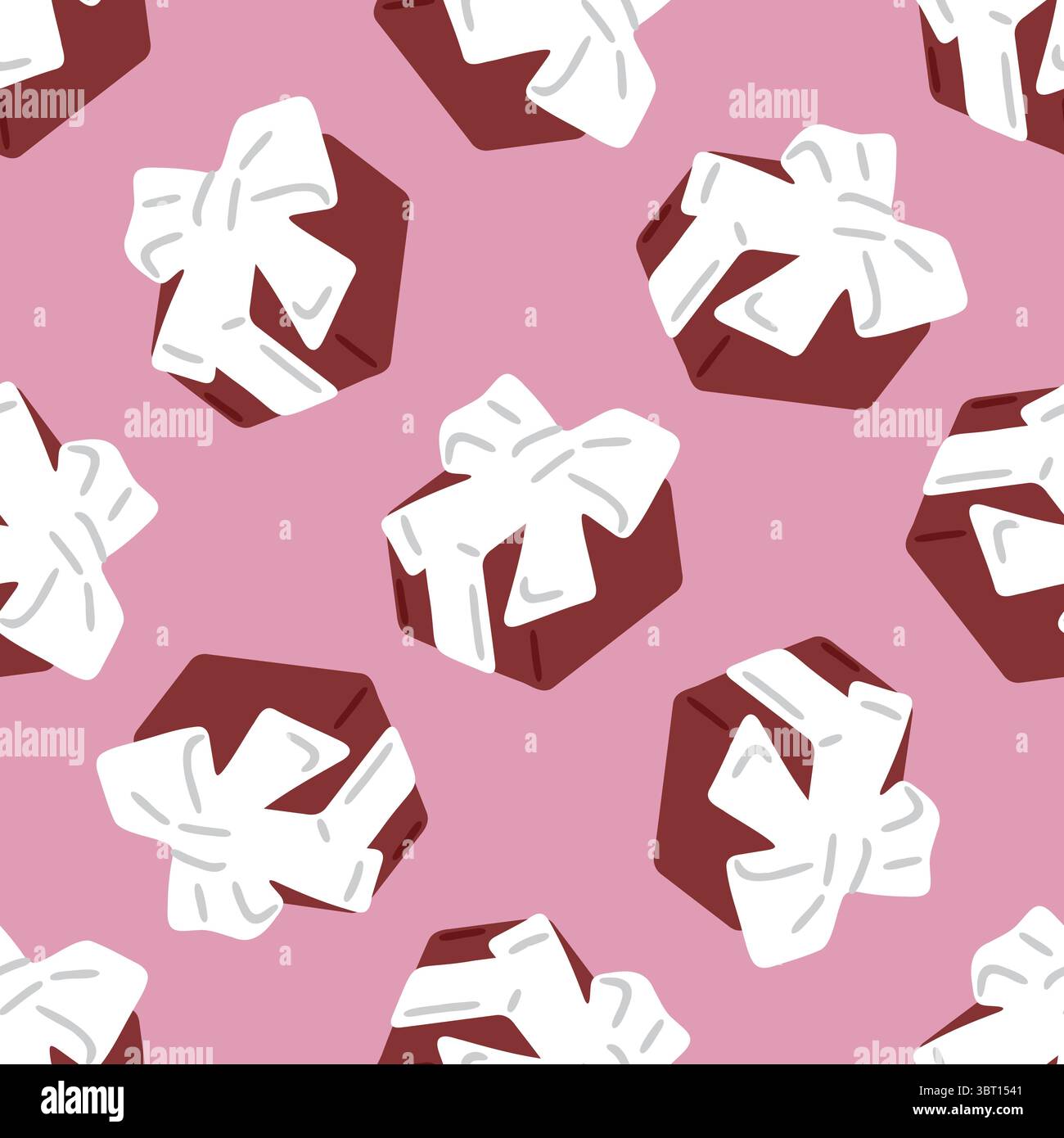 Seamless Cartoon Gift Box Pattern. Seamless pattern with cartoon-style ...