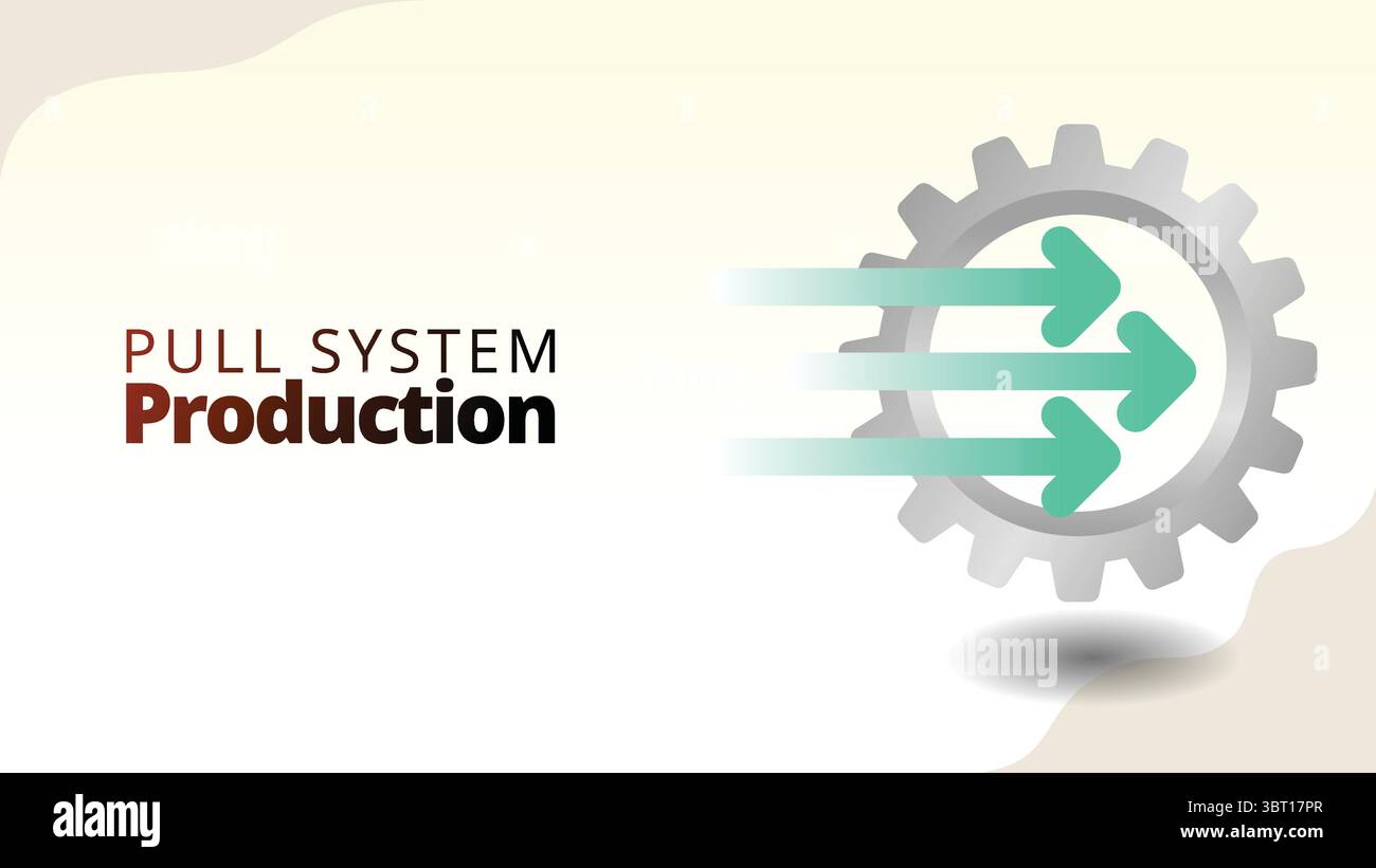 pull system production concept. supply chain managemnt isometric 3d ...