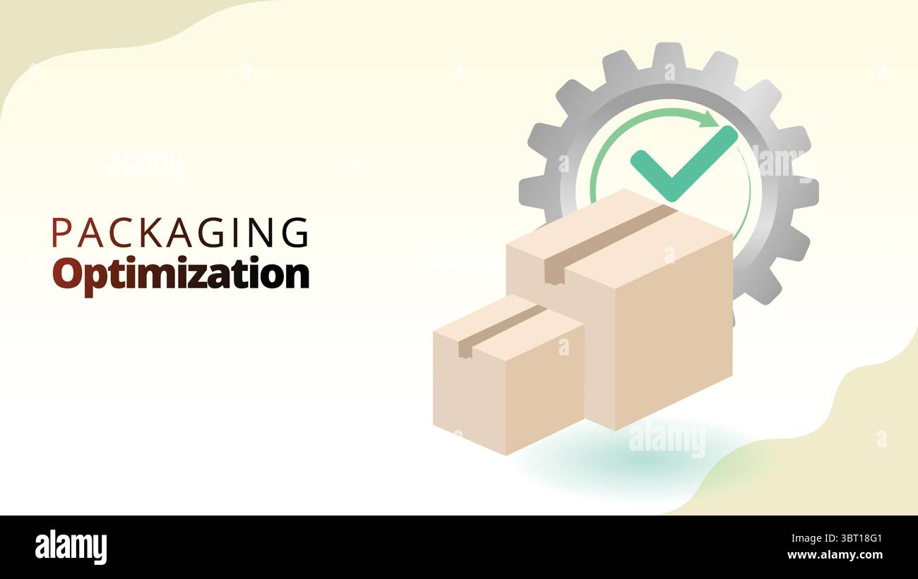 packaging otimization concept. Efficiency in packaging design to reduce costs and environmental ...