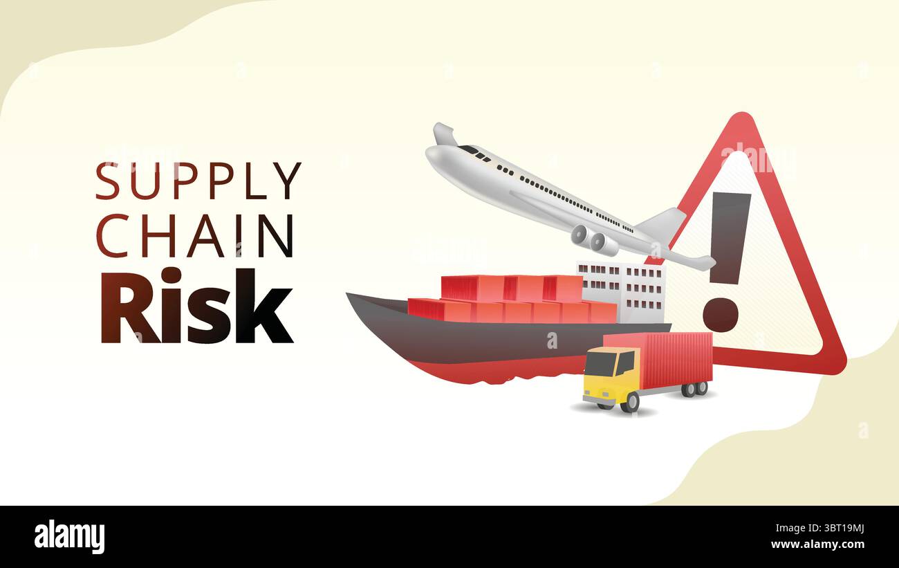 supply chain risk concept. supply chain managemnt isometric 3d style ...