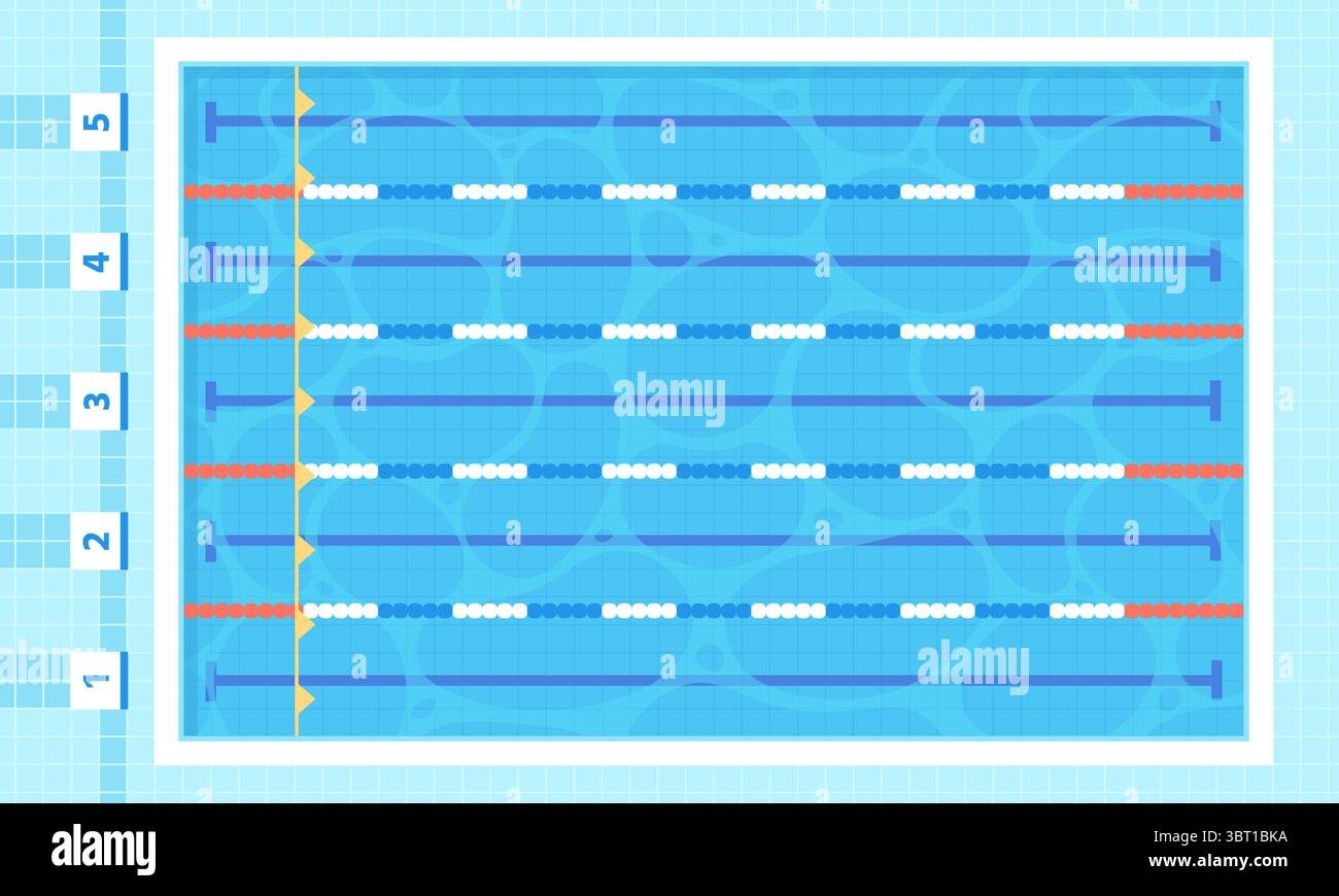 Sport swimming pool. Cartoon olympic or fitness center swim zone ...