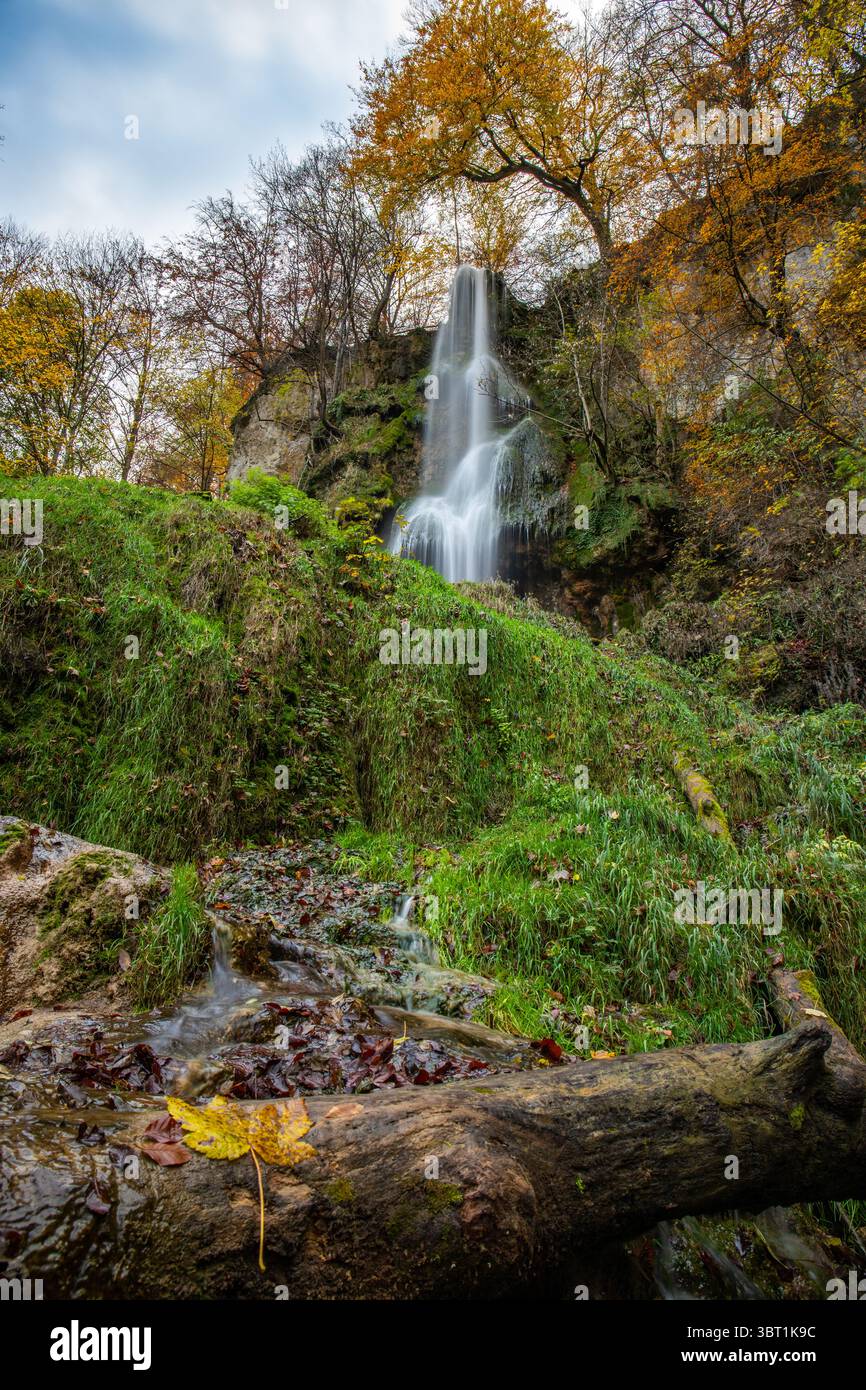 Beautiful landscape at the urach waterfall in bad urach hi-res stock ...