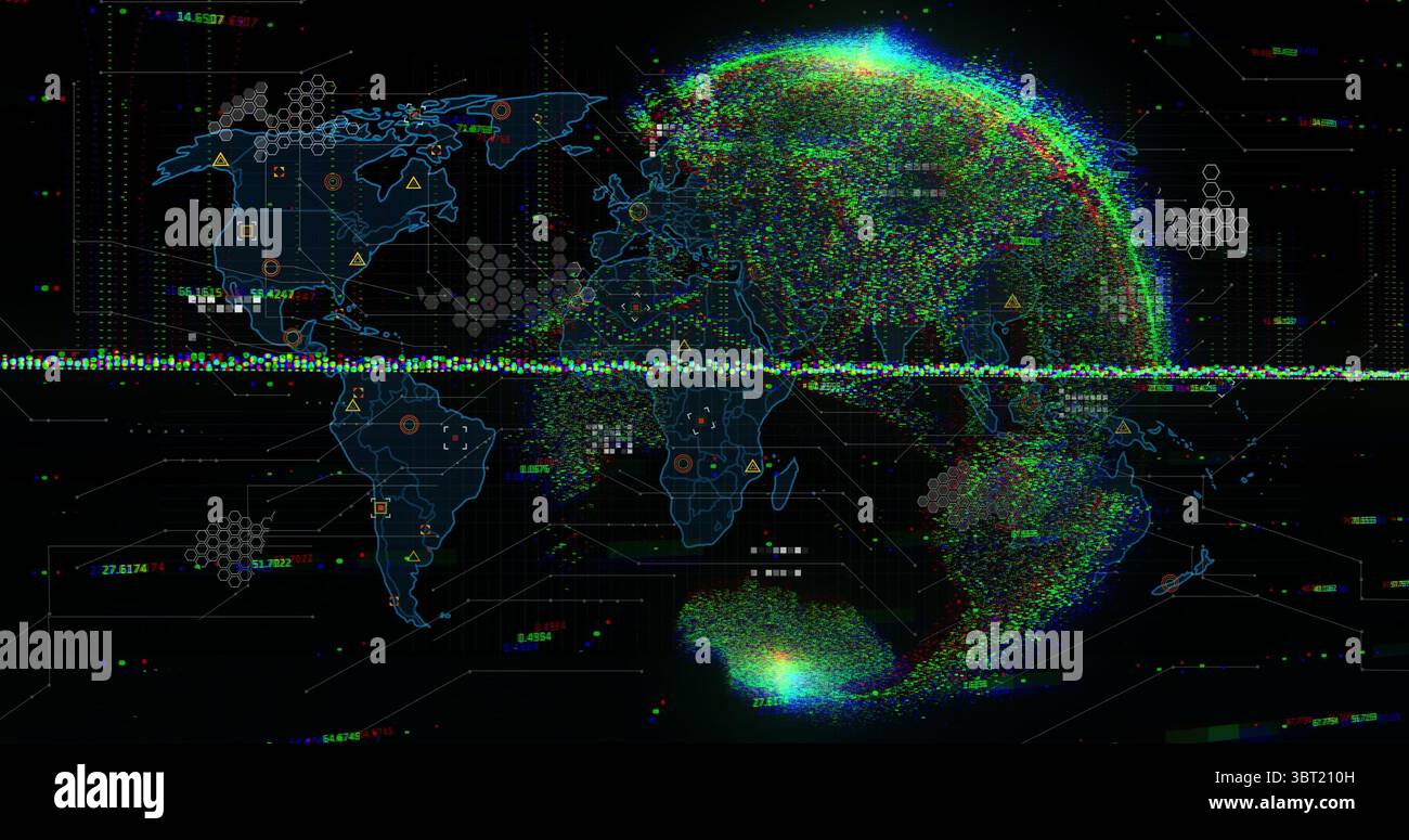 Globe digital data on wireframe hi-res stock photography and images - Alamy