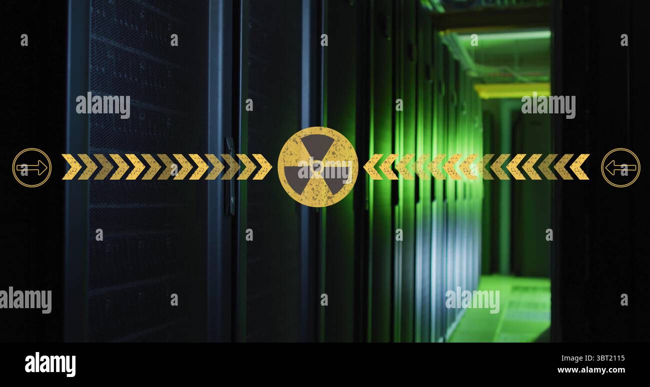 Data center servers yellow cable hi-res stock photography and images ...