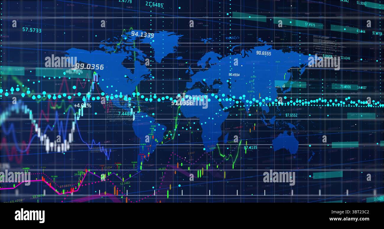 Digital map overlaying data charts hi-res stock photography and images ...