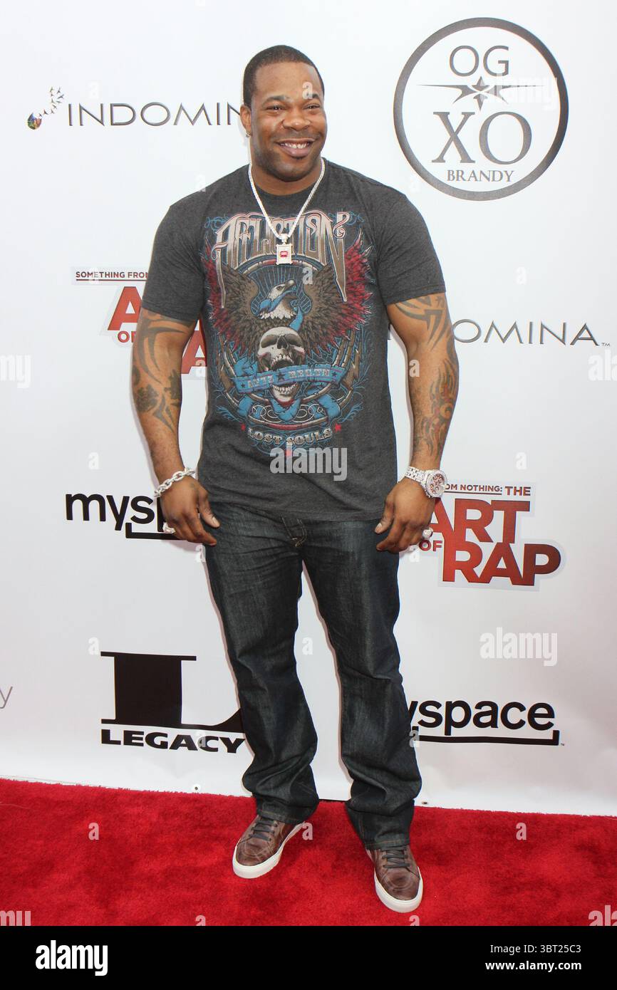 Busta Rhymes attends the premiere of "Something From Nothing: The Art ...
