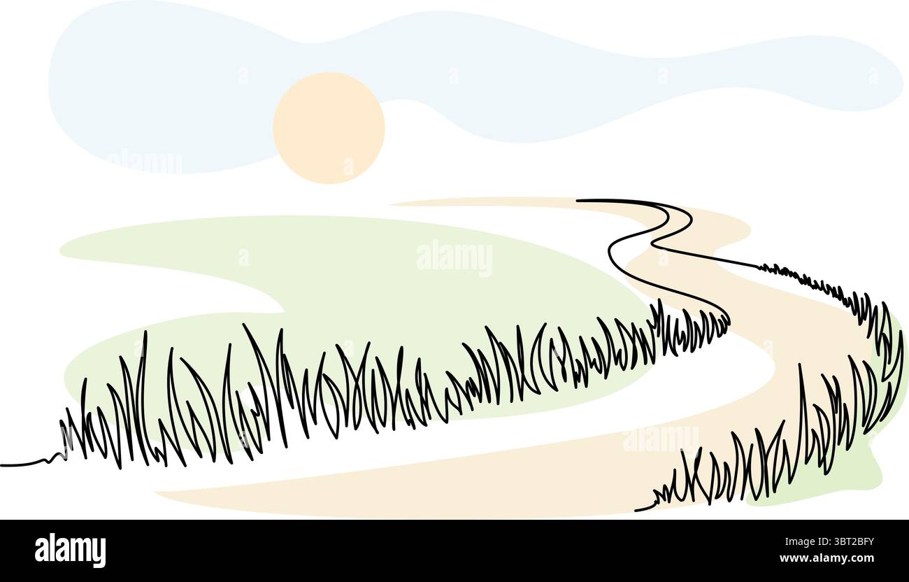 Rural view green fields Cut Out Stock Images & Pictures - Alamy