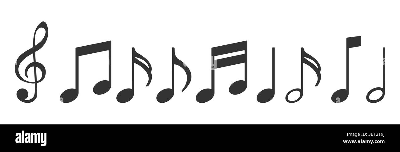 Music notes icon set, Music notes symbol, vector illustration Stock ...